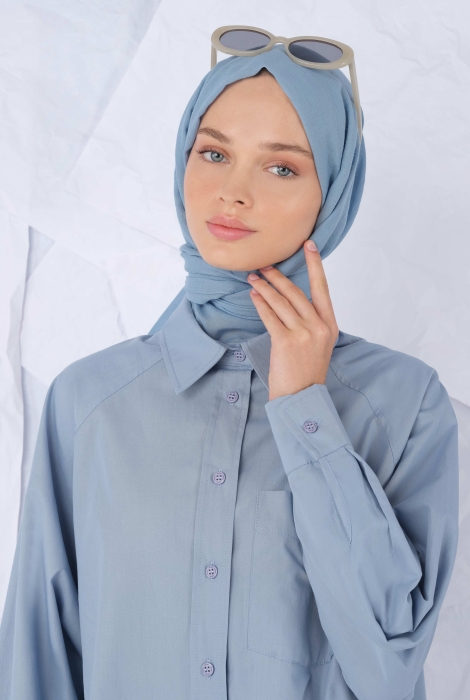 Pamuk Şal Pastel Mavi - HE - QA